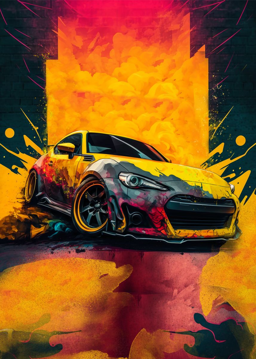 'Graffiti Car7' Poster, picture, metal print, paint by Holzkovic | Displate