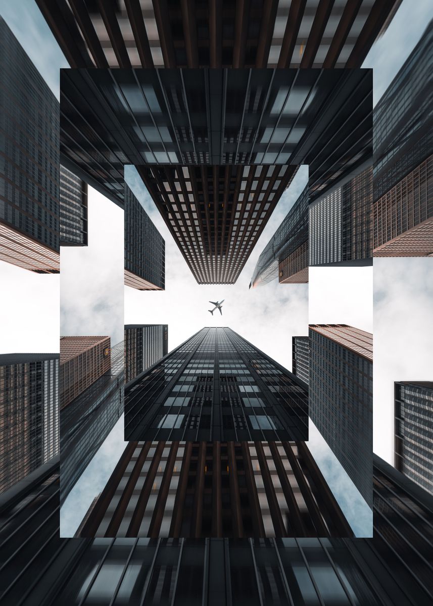 'A look above in Manhattan' Poster, picture, metal print, paint by ...