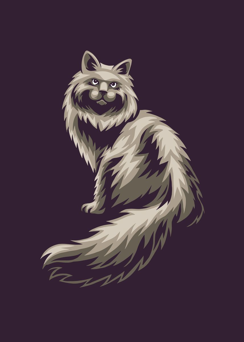 'cat hand drawn' Poster, picture, metal print, paint by graficart ...