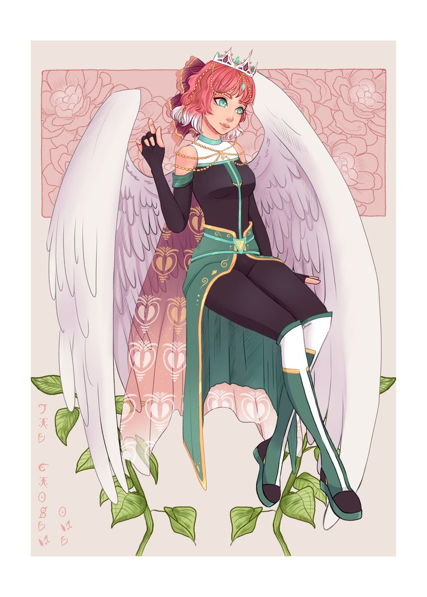 'Fantasy girl with wings' Poster, picture, metal print, paint by Lori ...