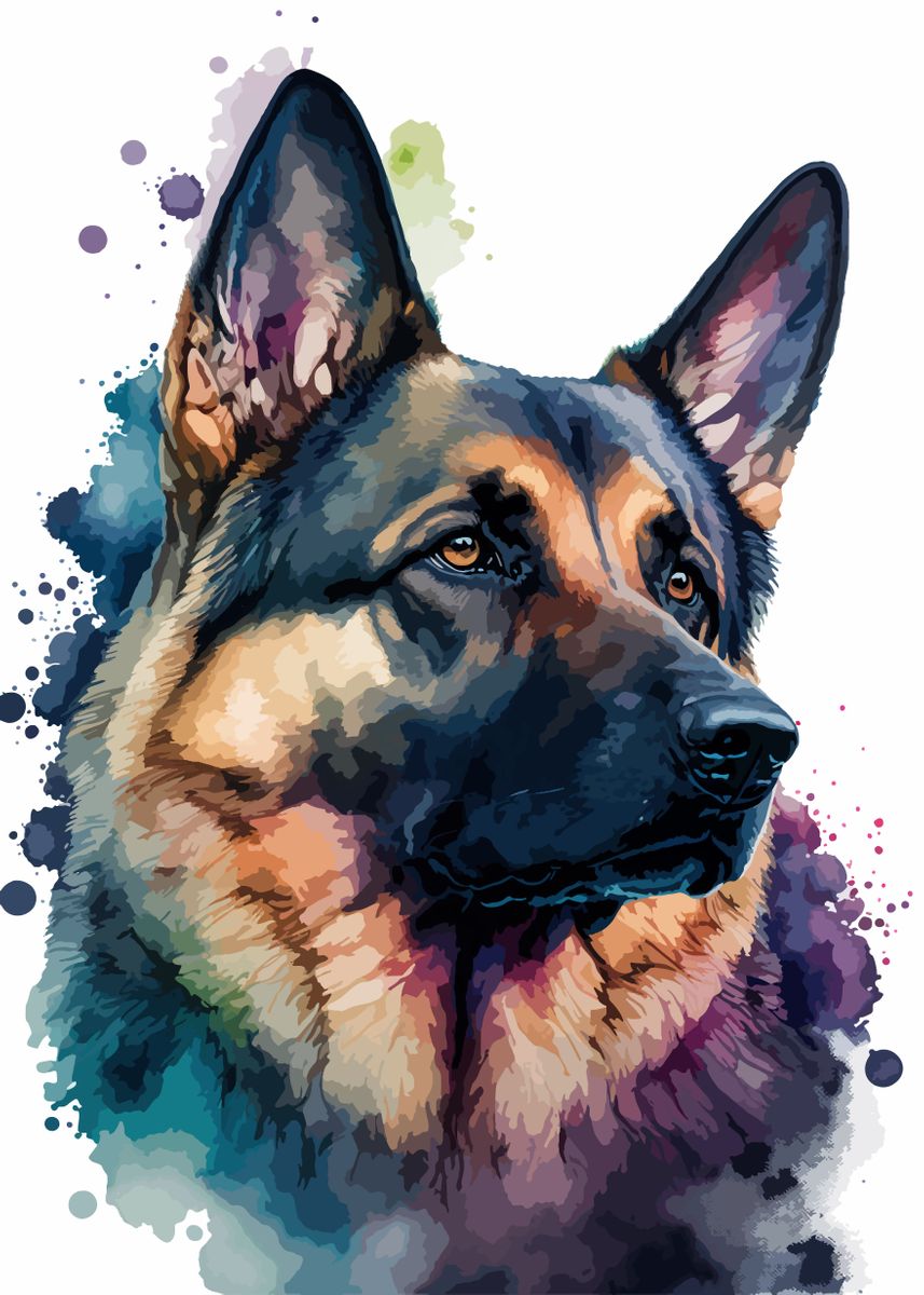 'German Shepherd' Poster, picture, metal print, paint by Nebranix ...