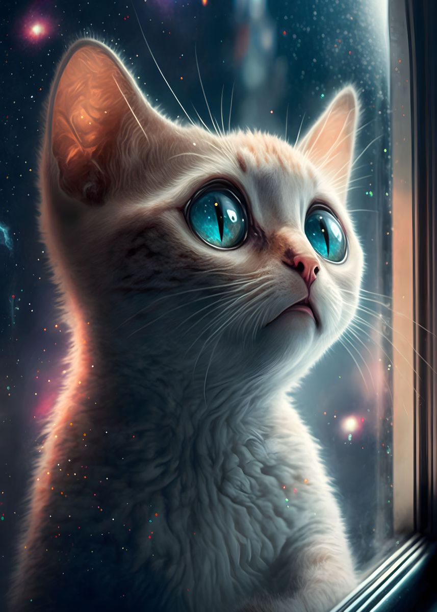 'Catception' Poster, picture, metal print, paint by Black Eyed | Displate