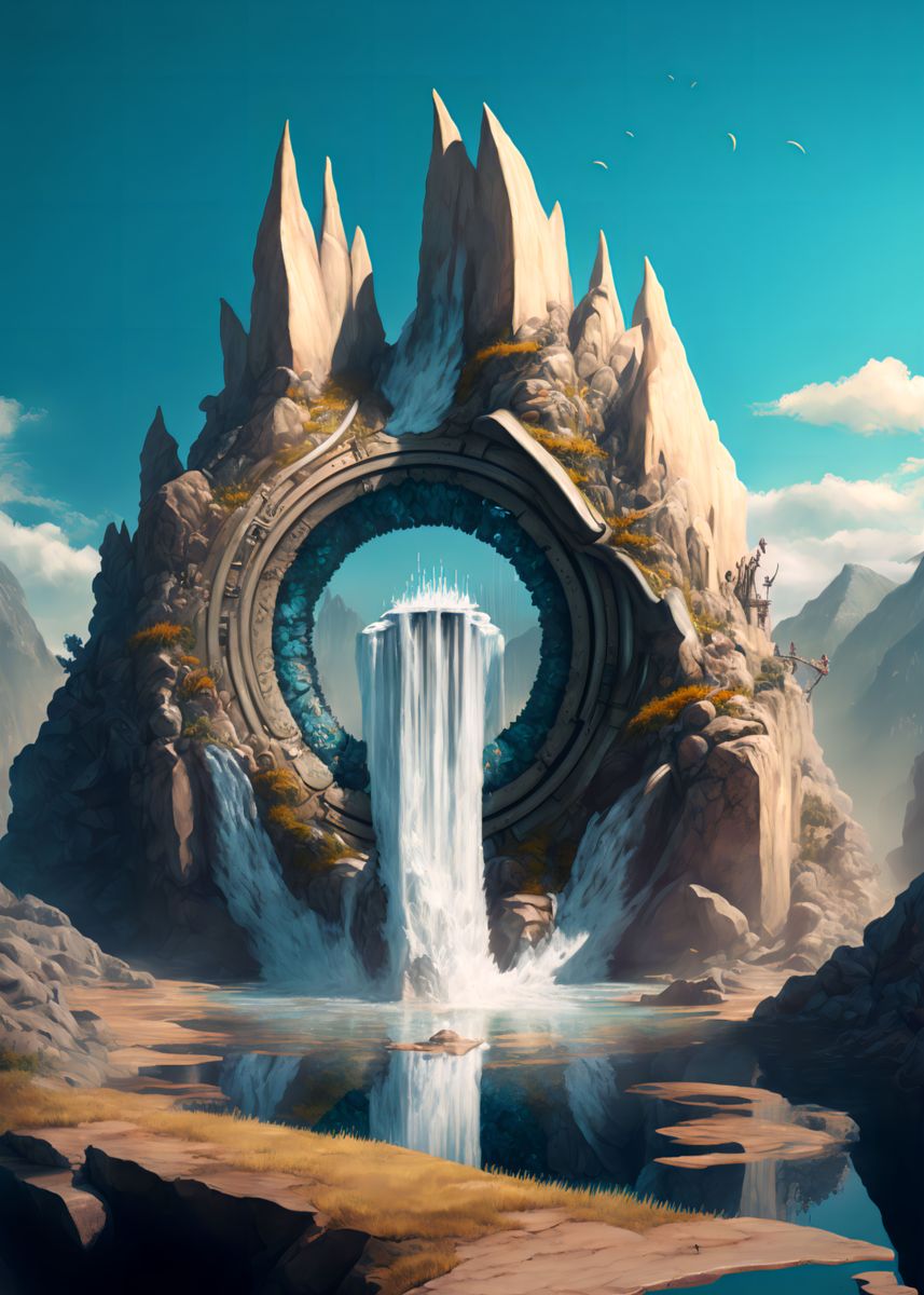 'Perpetual Waterfall' Poster, picture, metal print, paint by ...