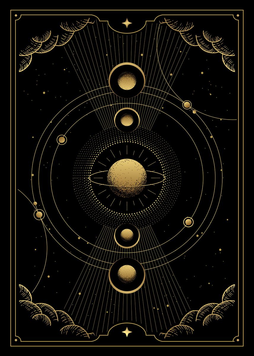 'Tarot planets and orbits' Poster, picture, metal print, paint by ...