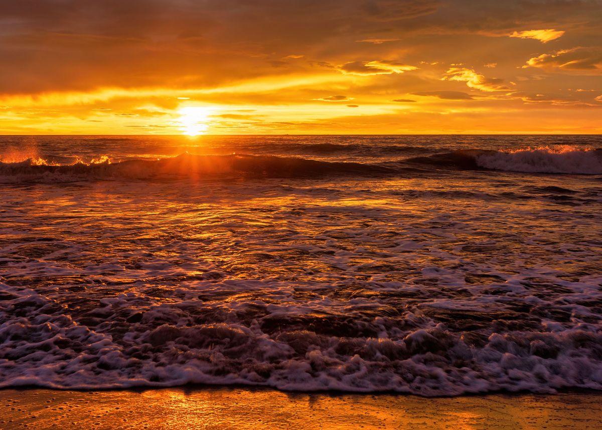 'Beach sunset landscape' Poster by Vicen | Displate