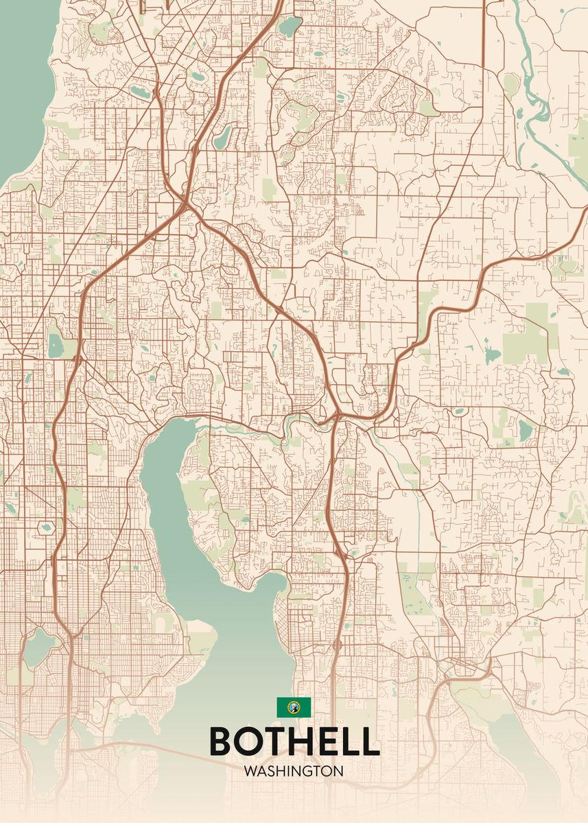 'Bothell WA' Poster, picture, metal print, paint by IMR Designs | Displate