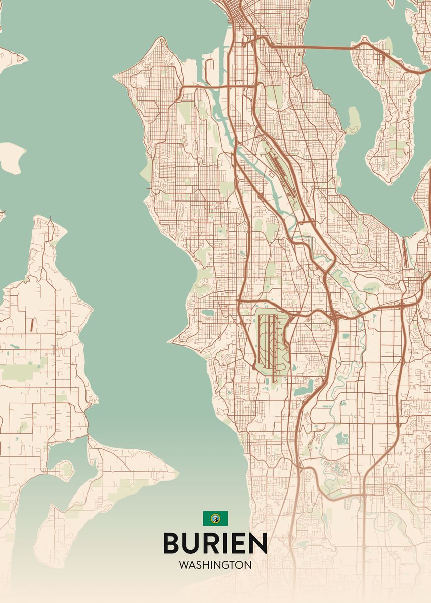 'Burien WA' Poster, picture, metal print, paint by IMR Designs | Displate