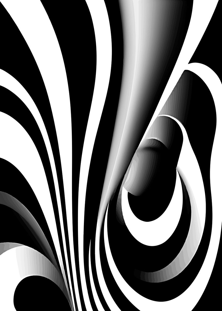 'ABSTRACT ART B AND W' Poster, picture, metal print, paint by Osvaldo ...