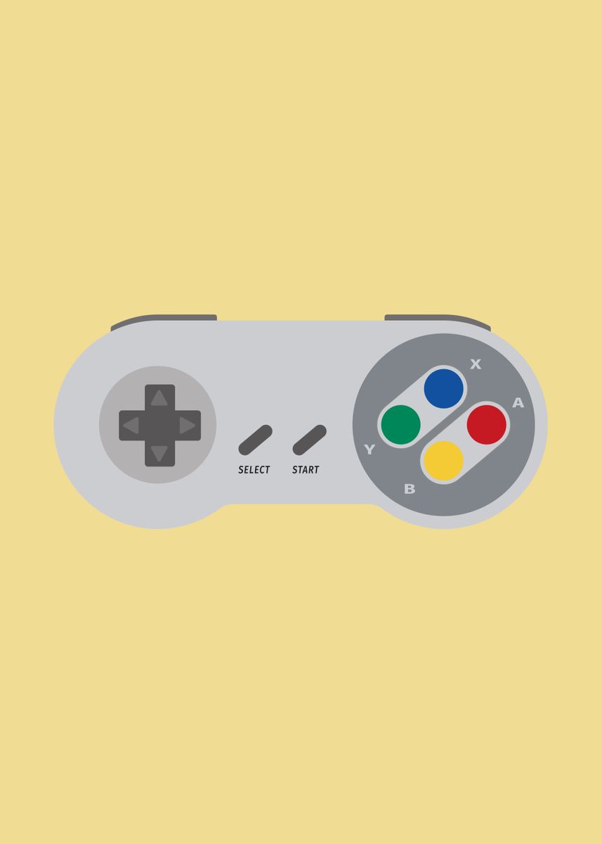 'SNES Controller' Poster, picture, metal print, paint by MVDZ Graphic ...
