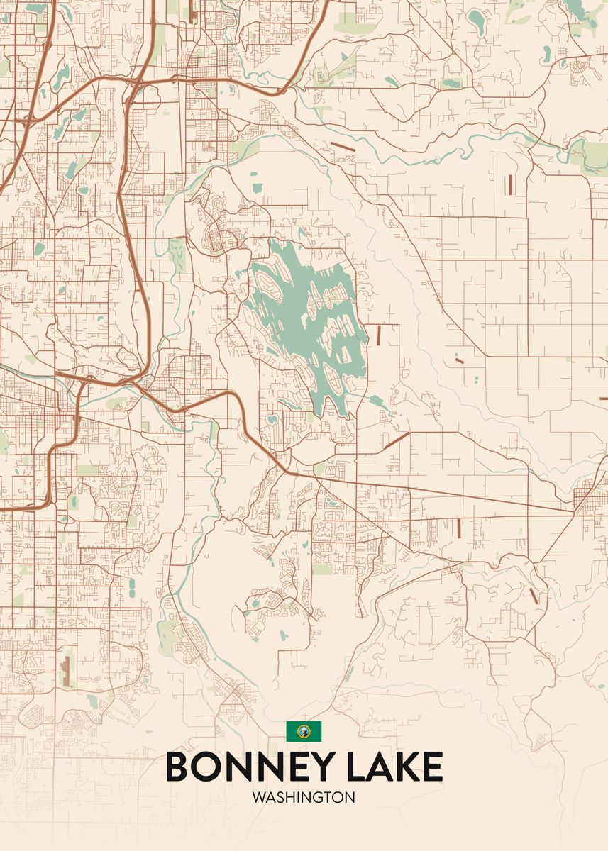 'Bonney Lake WA' Poster, picture, metal print, paint by IMR Designs ...