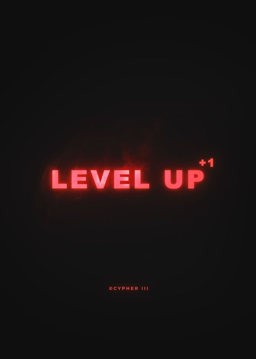 'Level up red' Poster, picture, metal print, paint by cypher the third ...