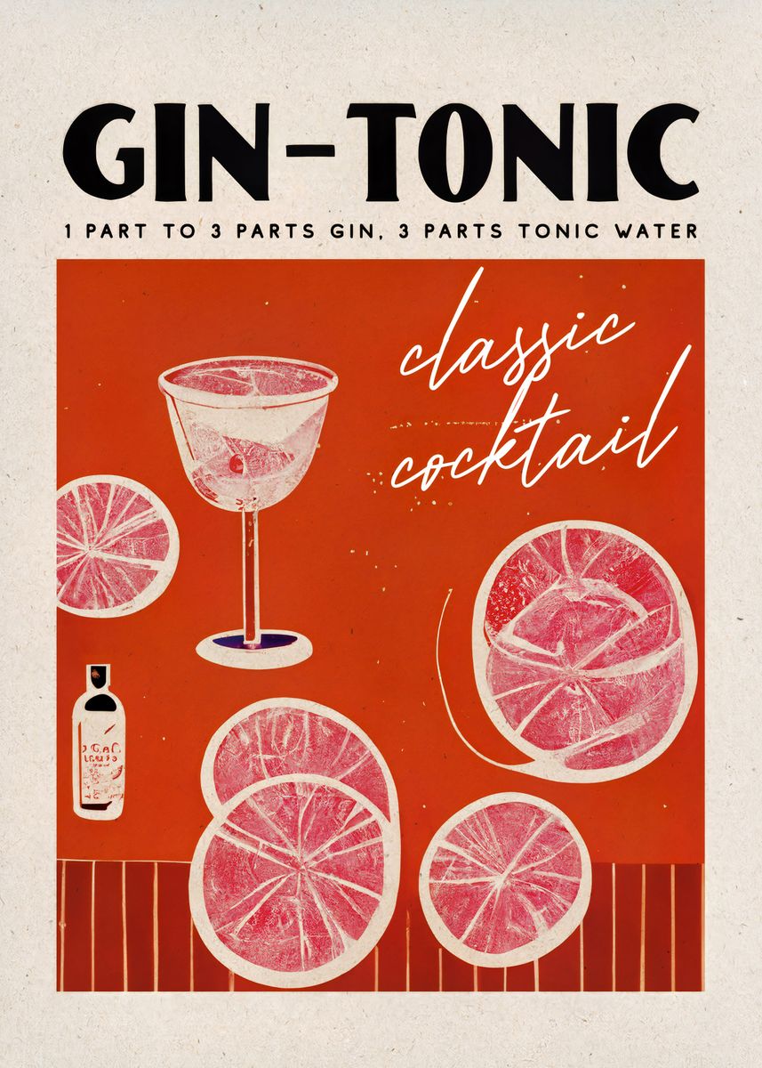'Gin Tonic Cinema Poster' Poster, picture, metal print, paint by ...