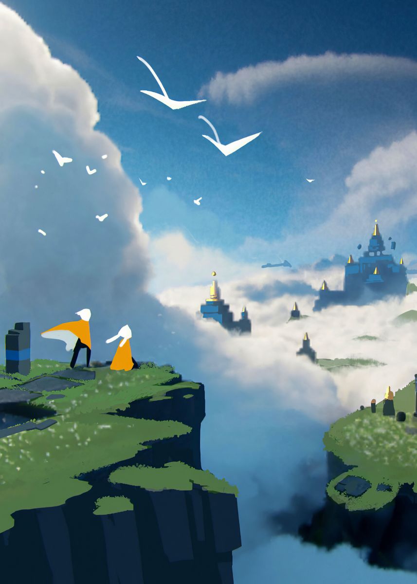 'sky game' Poster, picture, metal print, paint by Ayres Derrien | Displate