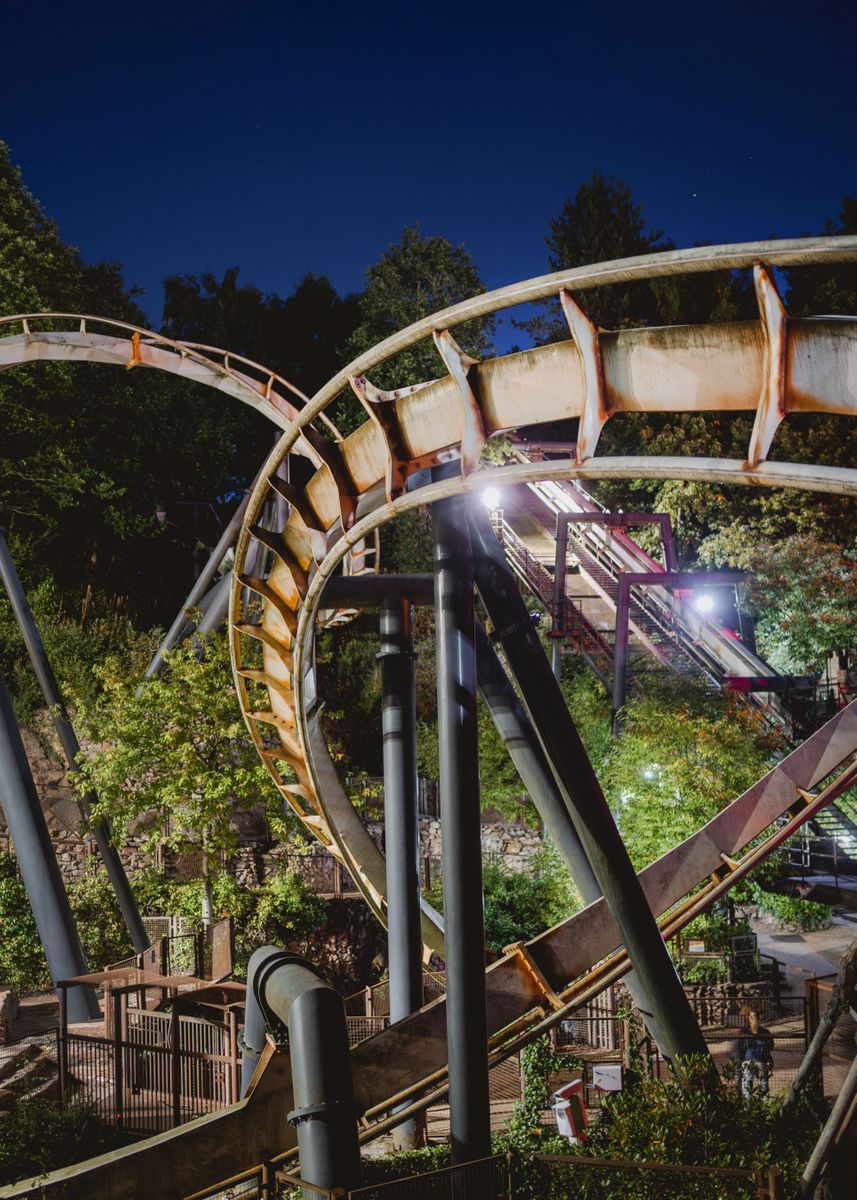 'Nemesis Rollercoaster' Poster, picture, metal print, paint by ...