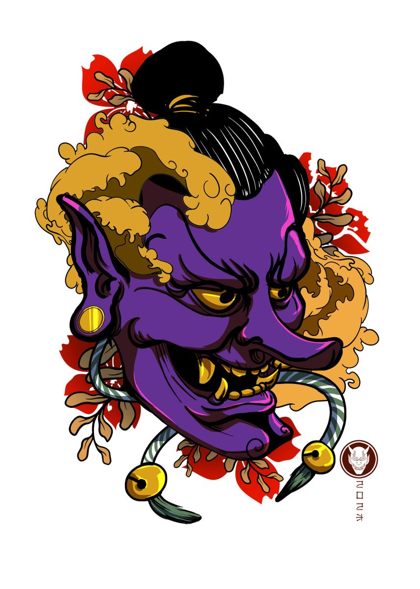 'Japanese Tengu Mask' Poster, picture, metal print, paint by Atanas ...