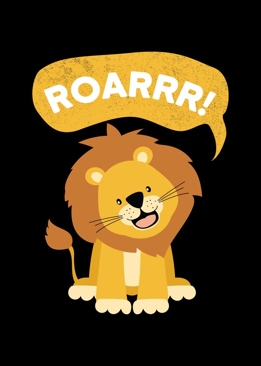 'Roarrr Lion' Poster, picture, metal print, paint by Mooon | Displate