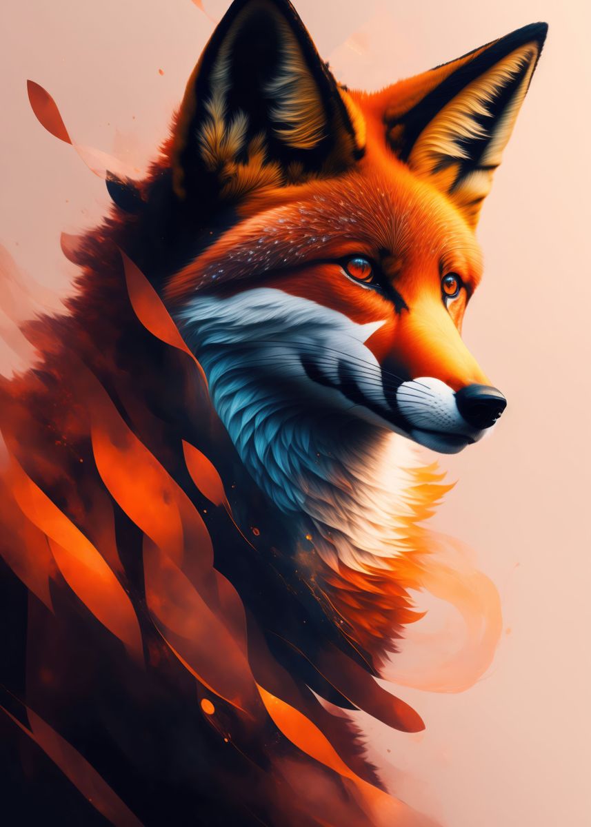'Fox' Poster, picture, metal print, paint by RonnieArts | Displate