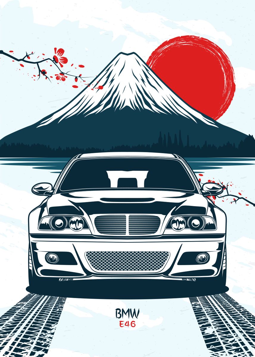 'BMW E46' Poster, picture, metal print, paint by Faissal Thomas | Displate