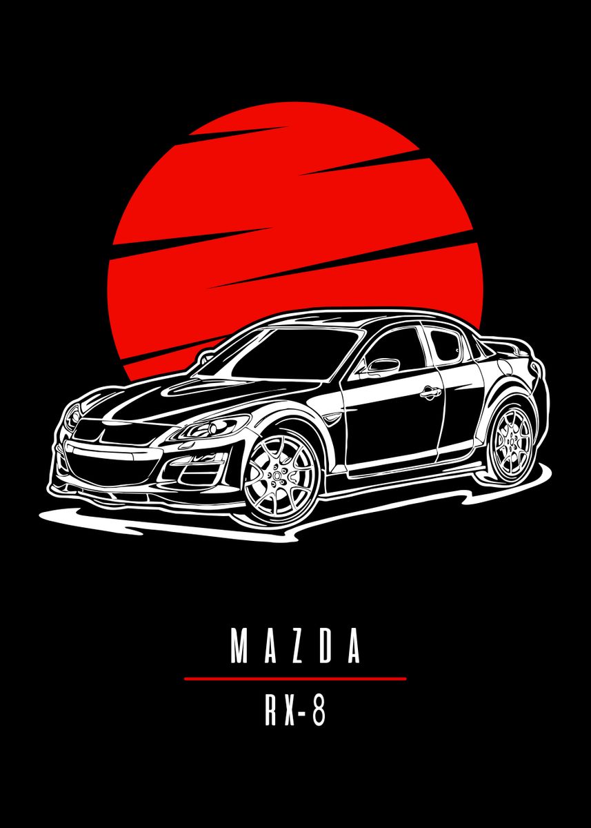 'Mazda RX8' Poster, picture, metal print, paint by Faissal Thomas ...