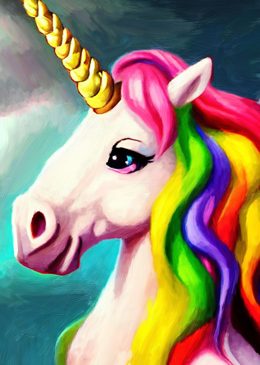 'Cute Unicorn' Poster, picture, metal print, paint by Trending ...