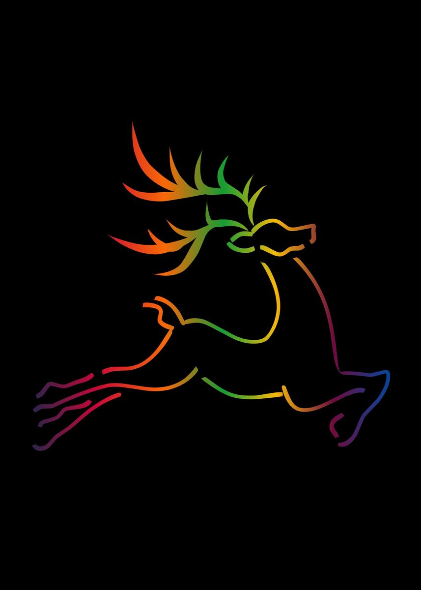 'deer beautiful animal' Poster, picture, metal print, paint by Mshel ...