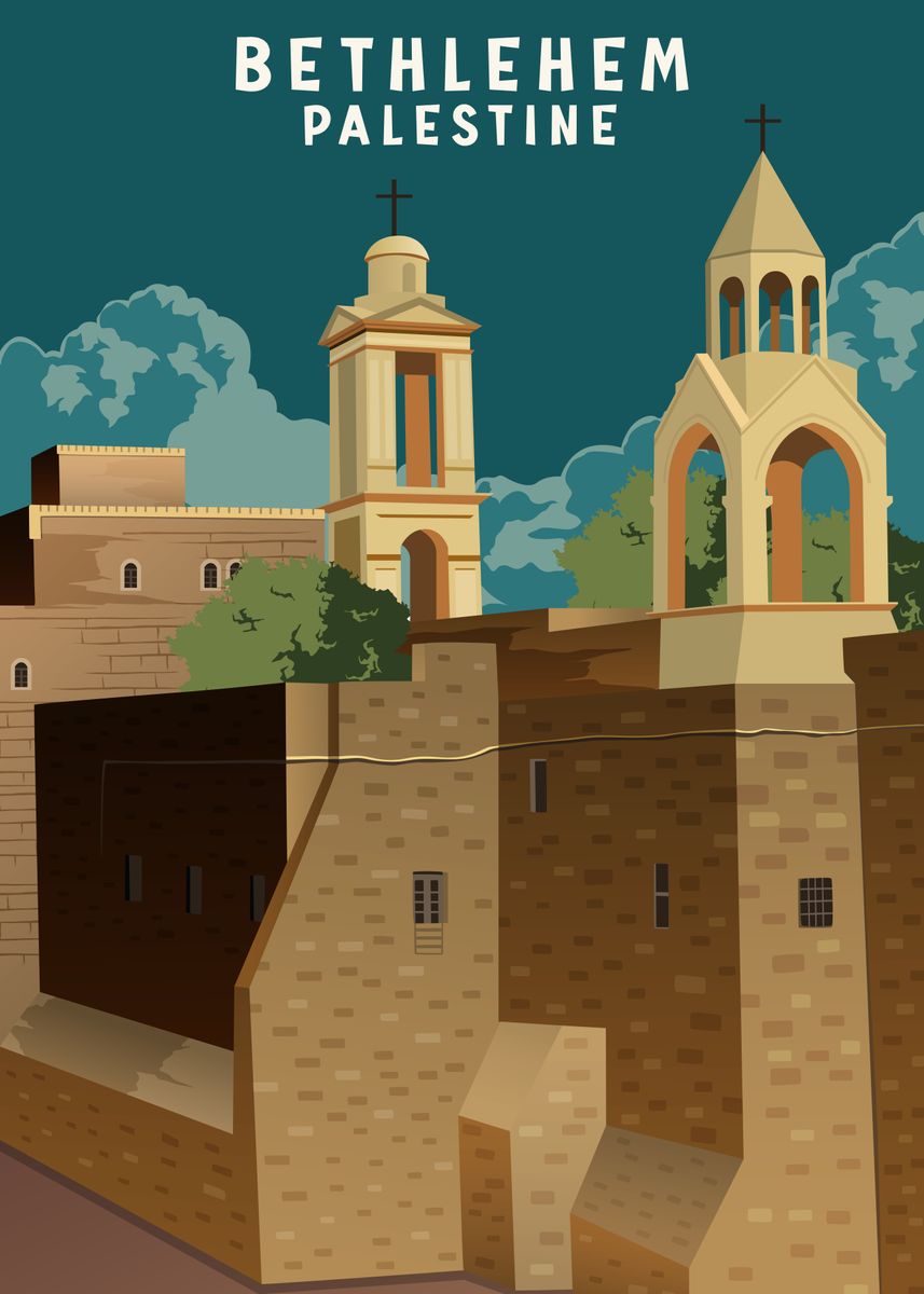 'Bethlehem Church Palestine' Poster, picture, metal print, paint by ...