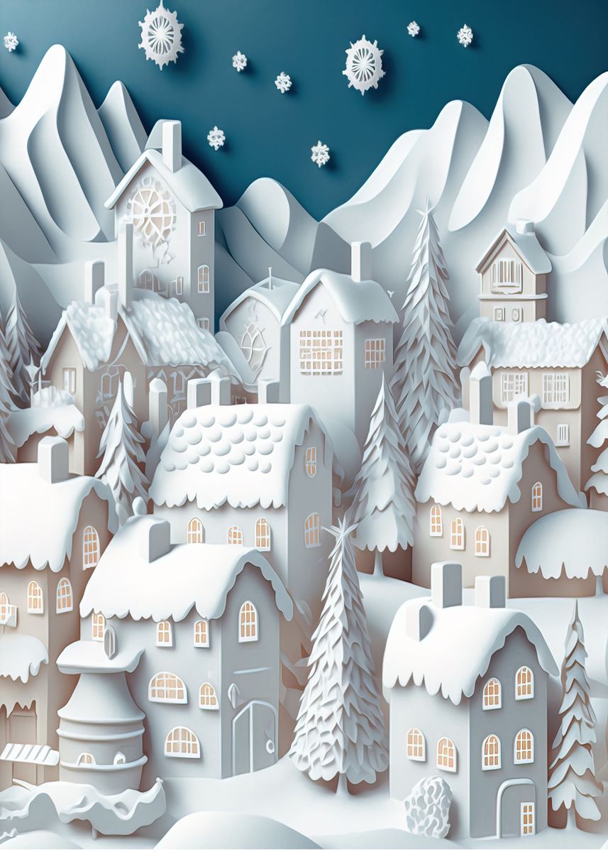 'snow white house' Poster, picture, metal print, paint by hero Tuan ...