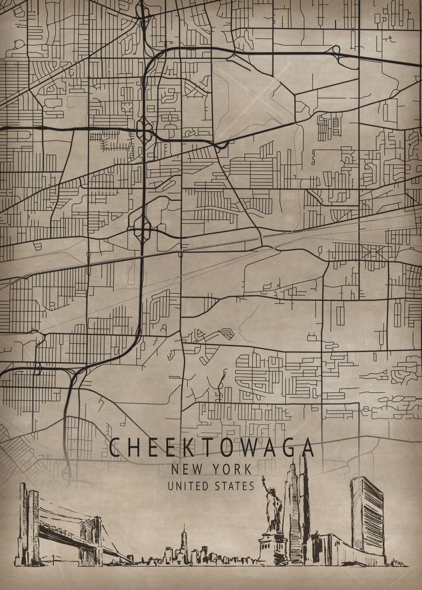 'Cheektowaga Town New York' Poster, picture, metal print, paint by ...