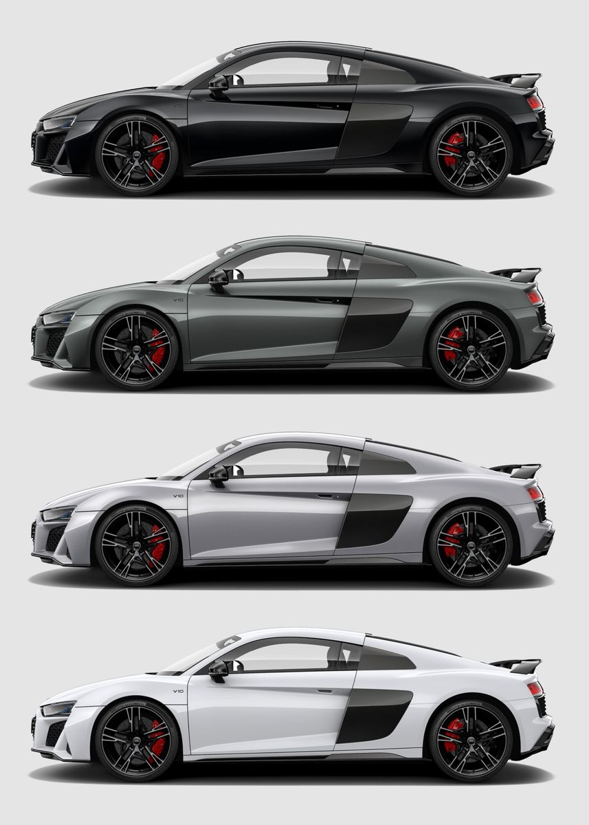 'Audi R8 V10 White' Poster, picture, metal print, paint by Arizona 55 ...
