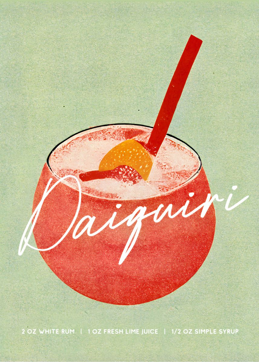 'Tropic Daiquiri Cocktail' Poster, picture, metal print, paint by ...