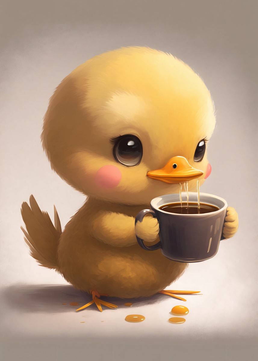 'Duck Coffee' Poster, picture, metal print, paint by FusionDesigns ...