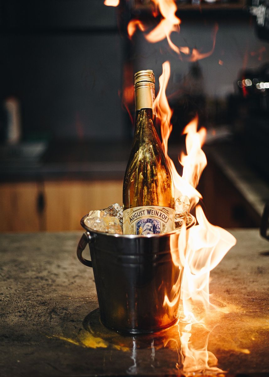 'Liquor fire' Poster, picture, metal print, paint by Sam Brady | Displate