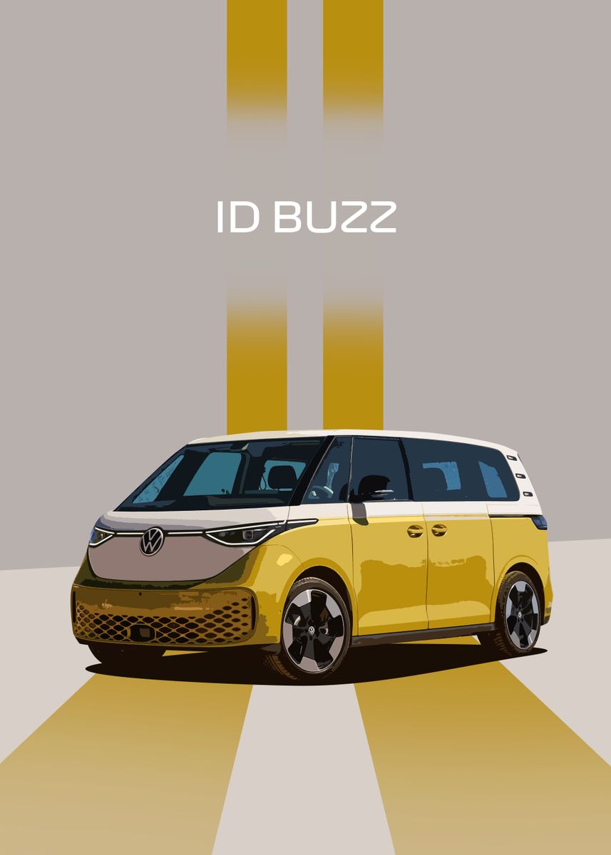 'Volkswagen ID Buzz' Poster, picture, metal print, paint by Full ...