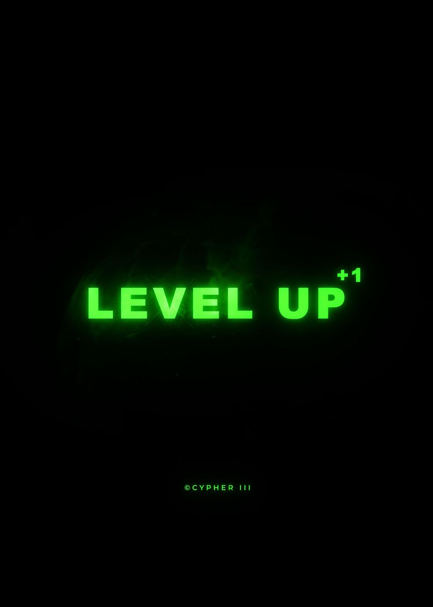 'Level up green' Poster, picture, metal print, paint by cypher the ...
