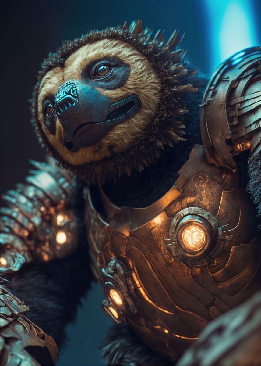 'Future Sloth' Poster, picture, metal print, paint by Sunrise Game ...