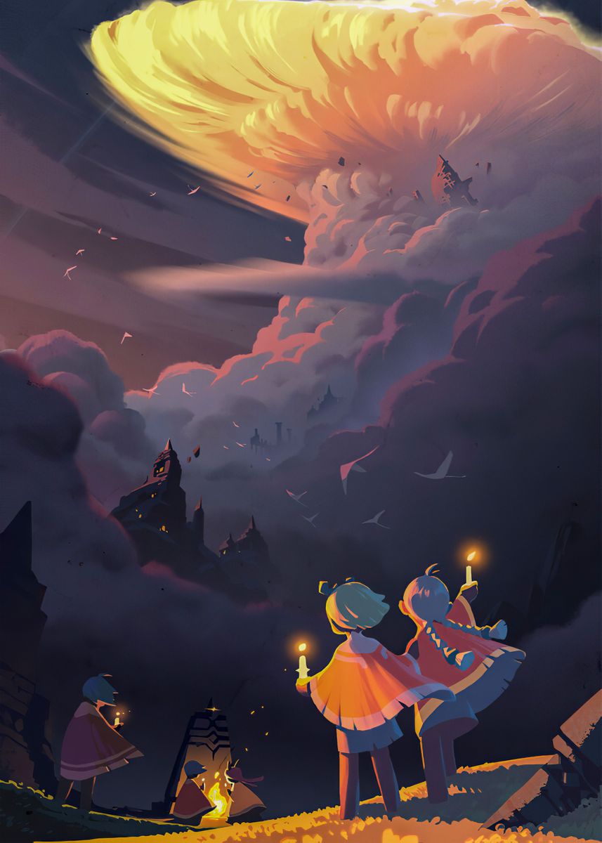 'sky game' Poster, picture, metal print, paint by Ayres Derrien | Displate