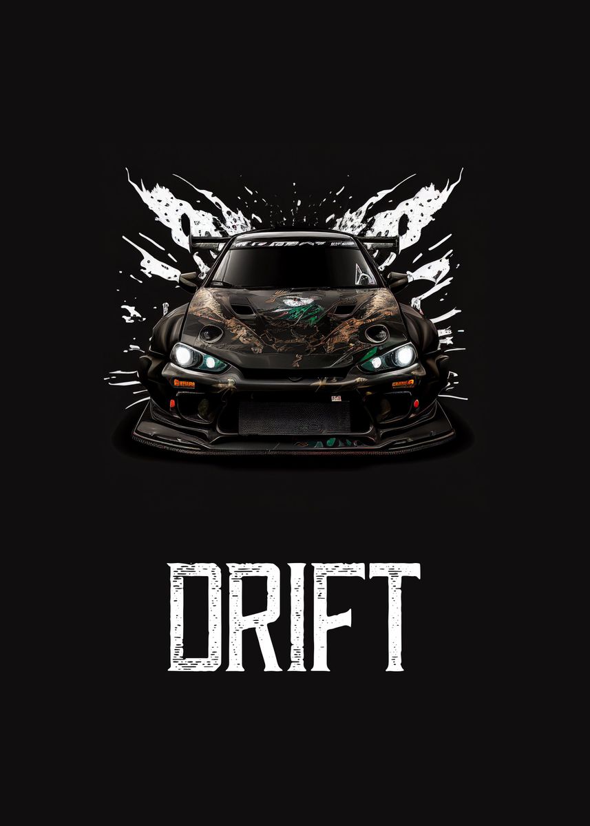 'Drift Car JDM' Poster, picture, metal print, paint by Mesh | Displate