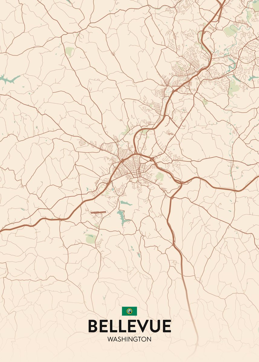 'Bellevue WA' Poster, picture, metal print, paint by IMR Designs | Displate