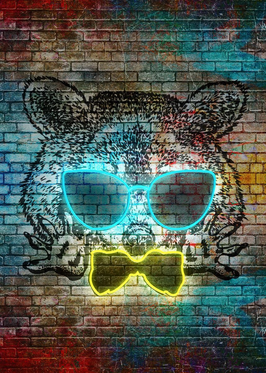 'Cute raccoon' Poster, picture, metal print, paint by Van Zelman | Displate