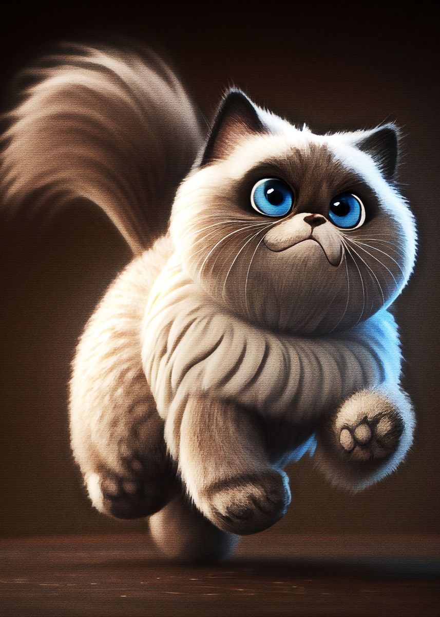 'Happy Cat' Poster, picture, metal print, paint by Muh Asdar | Displate