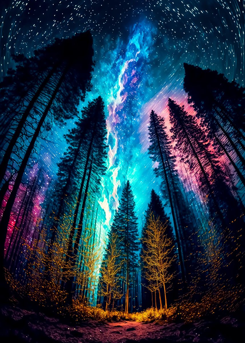 'Starry night' Poster, picture, metal print, paint by Diego The ...