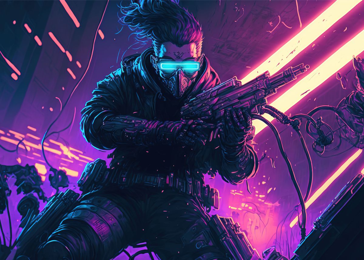 'Neon Hunter' Poster by Nimbus | Displate