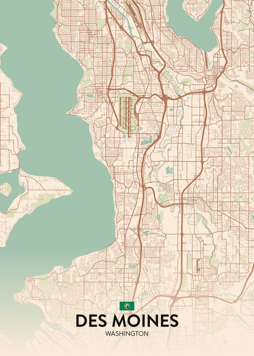 'Des Moines WA' Poster, picture, metal print, paint by IMR Designs ...