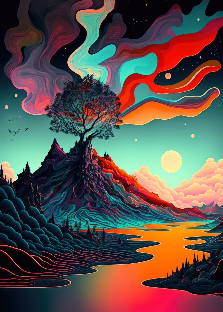 'Psychedelic 02' Poster by KyzArt | Displate