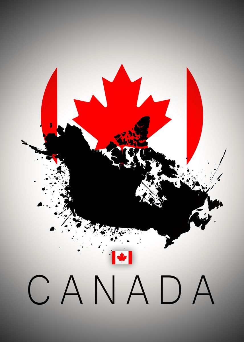 'Canada moon map' Poster, picture, metal print, paint by Reality Art ...