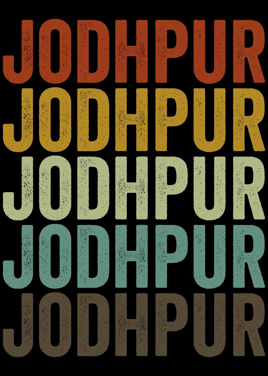 'Jodhpur India Retro' Poster, picture, metal print, paint by ...