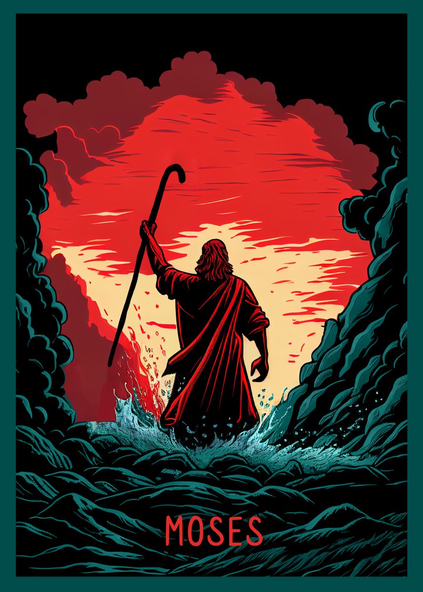 'Moses Opening the Red Sea' Poster, picture, metal print, paint by ...