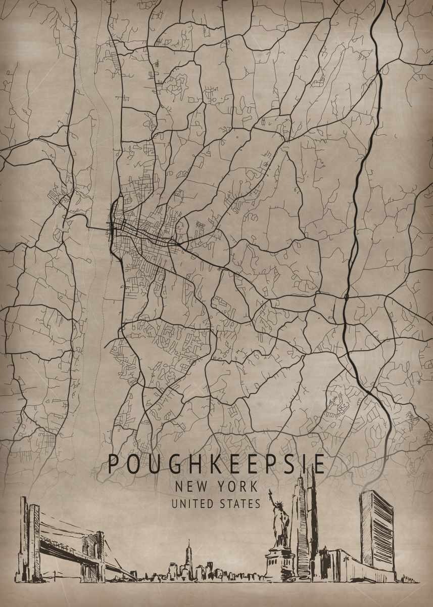 'Poughkeepsie New York' Poster, picture, metal print, paint by XandYart ...