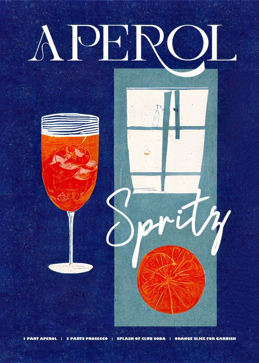 'Aperol Spritz Blue Room' Poster, picture, metal print, paint by ...