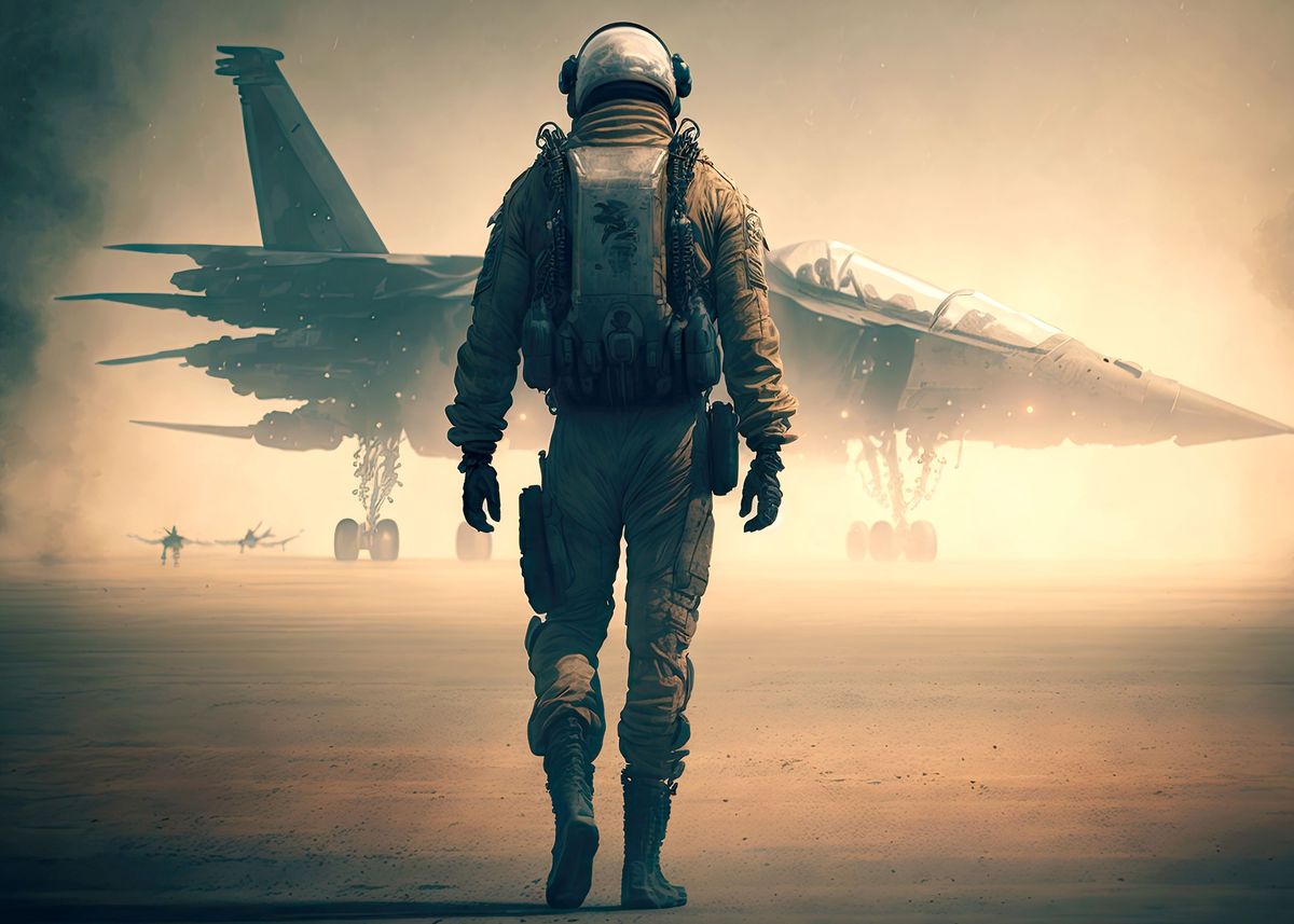'Jet Fighter Pilot' Poster by Tom Cage | Displate